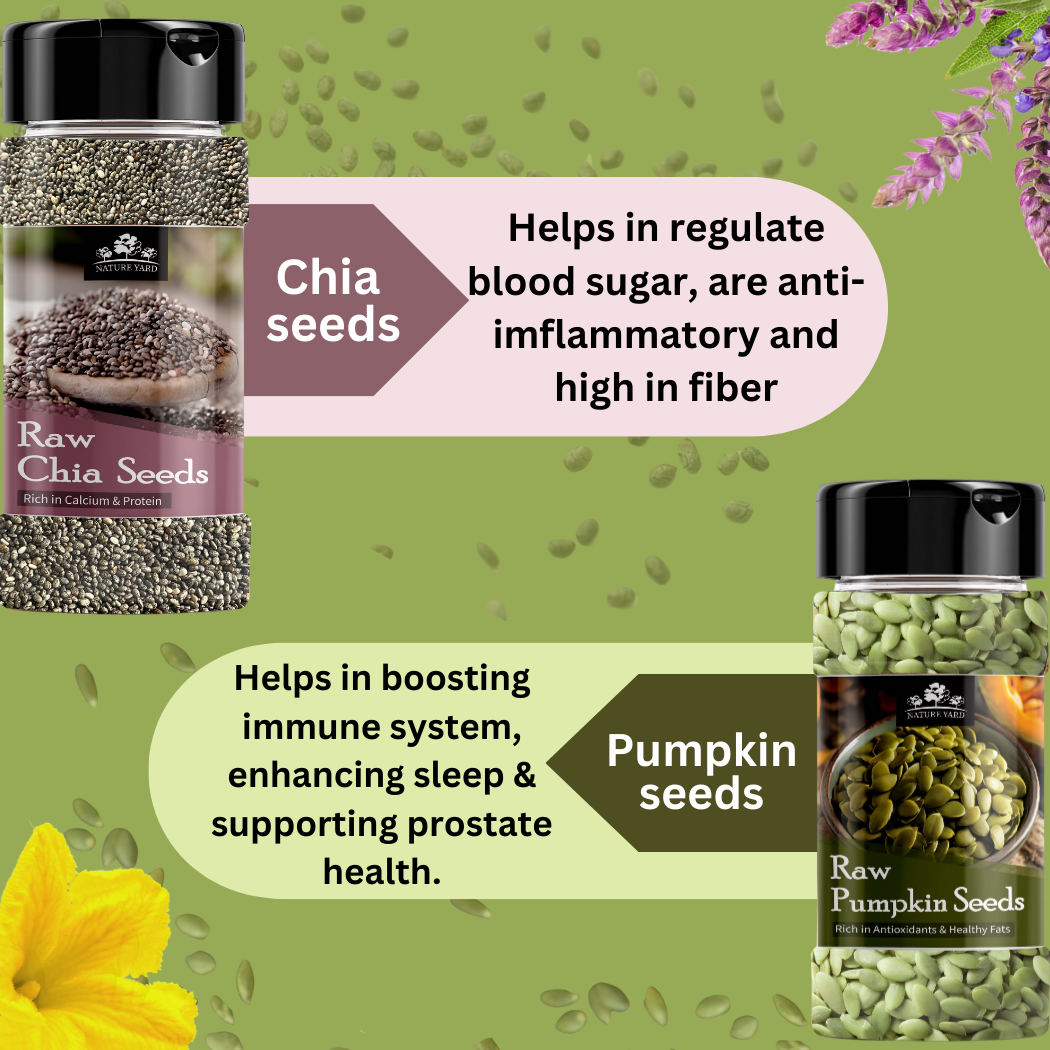 NATURE YARD Organic Pumpkin & Chia Seeds for eating – Seeds for Weight ...