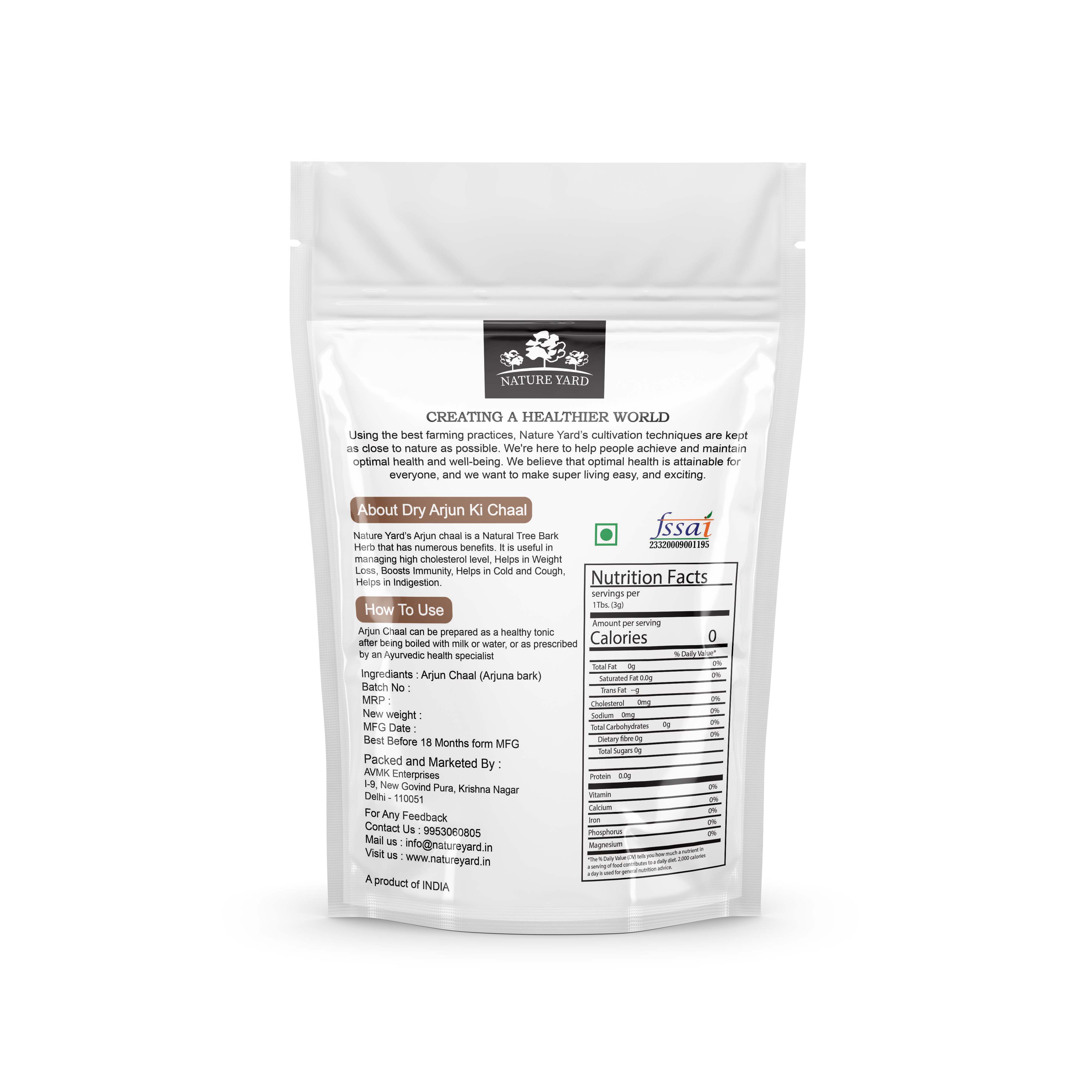 NATURE YARD Arjun Chaal - Organic Arjuna Tree Bark Sticks For Cooking